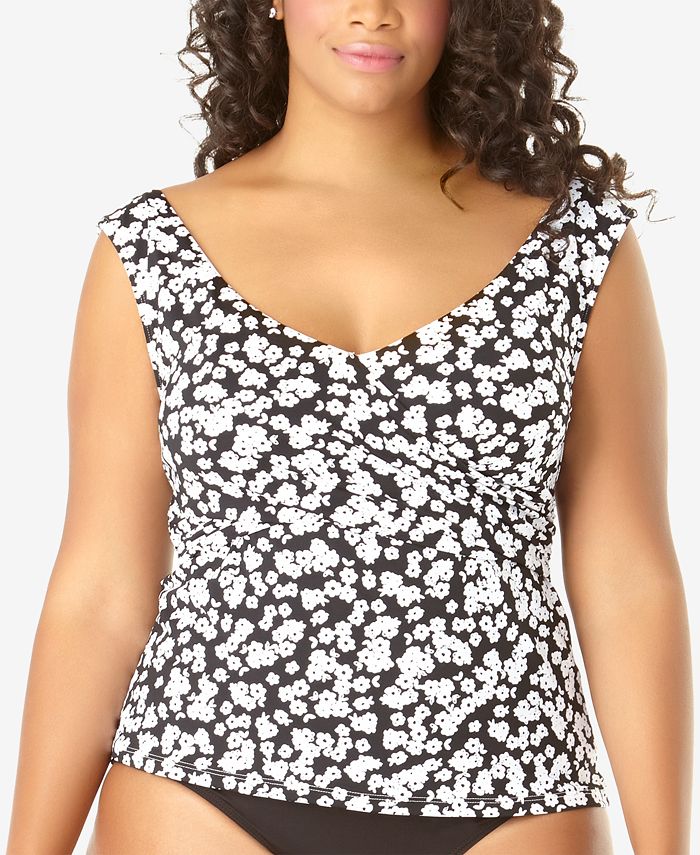 Anne Cole Plus Size Itsy Bitsy Ditsy Tankini Top - Macy's