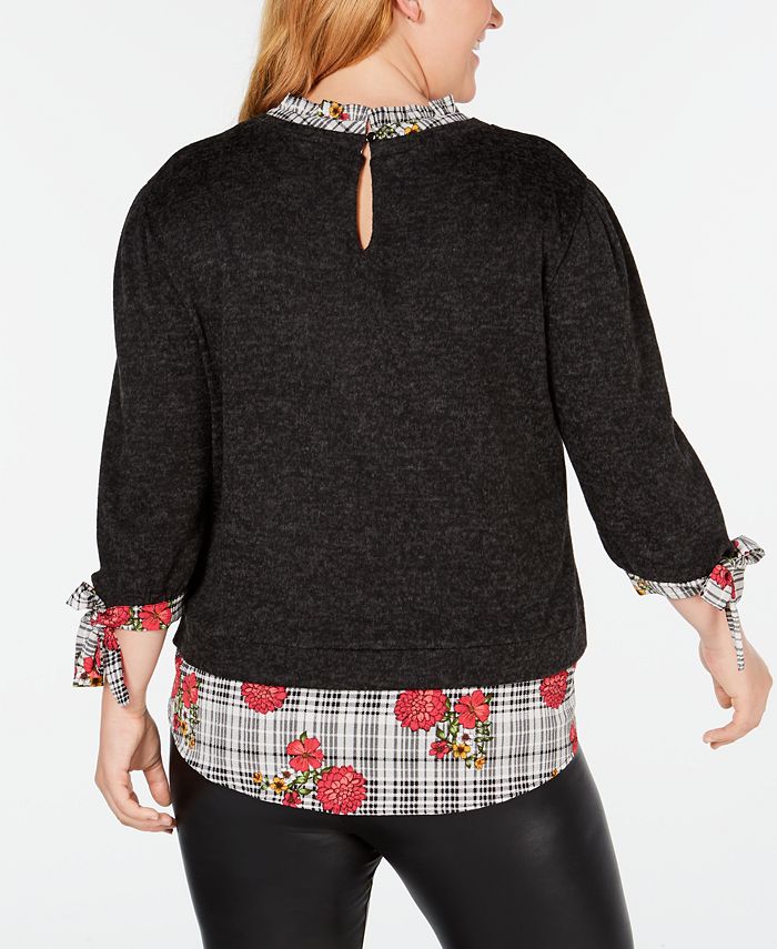 Monteau Trendy Plus Size Layered-Look Top - Macy's