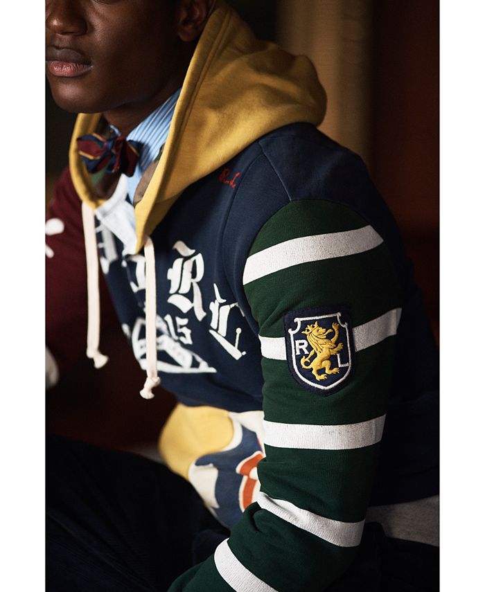 Polo Ralph Lauren Men's Patchwork Rugby Hoodie - Macy's