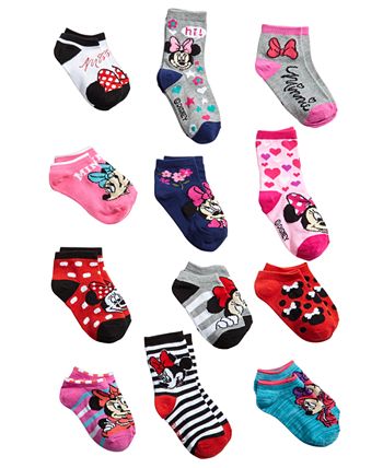 Minnie Mouse Little Girls 12-Pk. Socks Boxed Set - Macy's