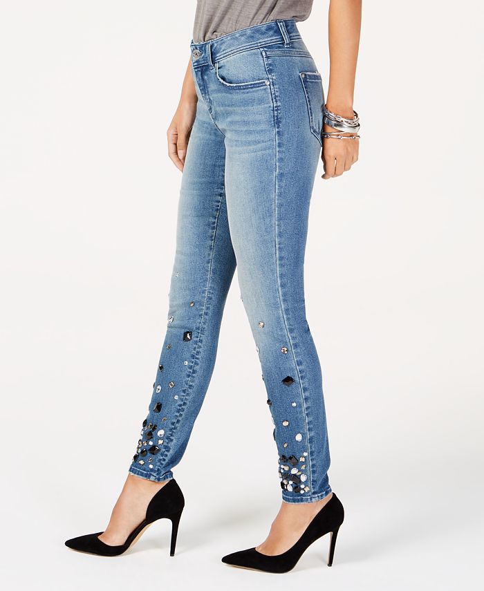 INC International Concepts INC Rhinestone-Embellished Skinny Jeans ...