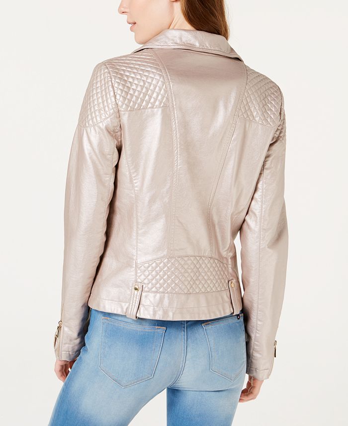Tommy Hilfiger Metallic Moto Jacket, Created for Macy's - Macy's