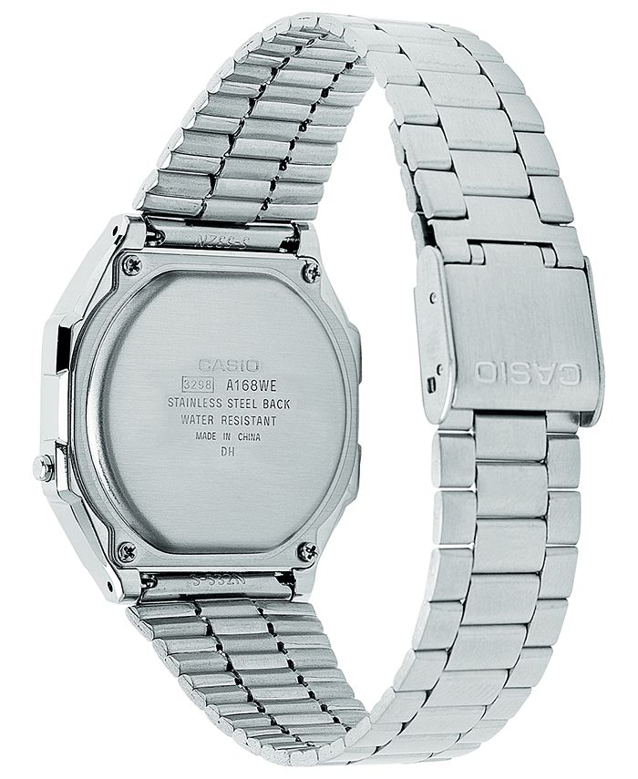 Casio Men's Digital Stainless Steel Bracelet Watch 36.3mm - Macy's