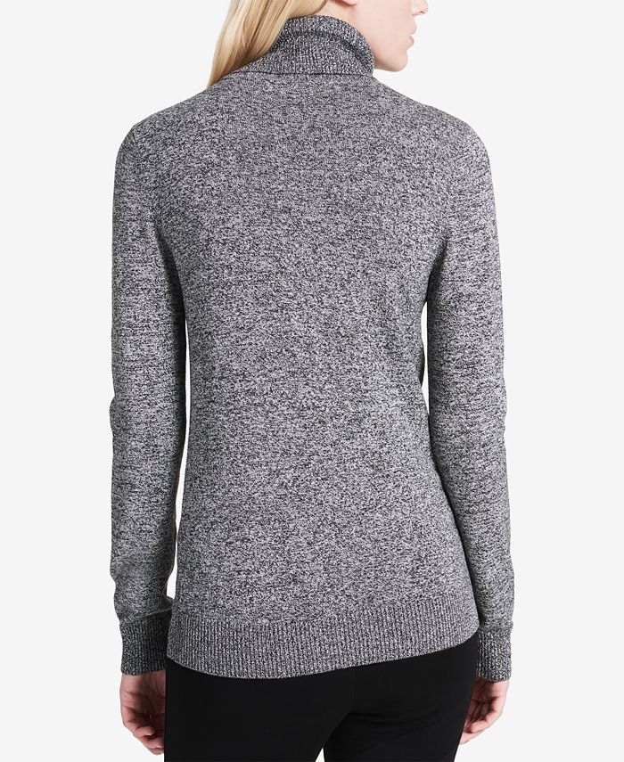 Calvin Klein Marled Turtleneck Sweater - Macy's