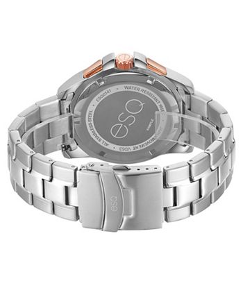 ESQ Men's Two-Tone Stainless Steel Chronograph Bracelet Watch with Blue ...