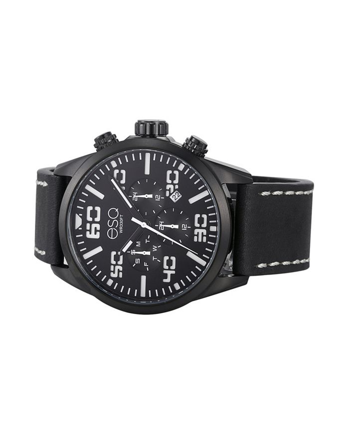 ESQ Men's Multi-Function Black IP Stainless Steel Watch, Black Dial ...