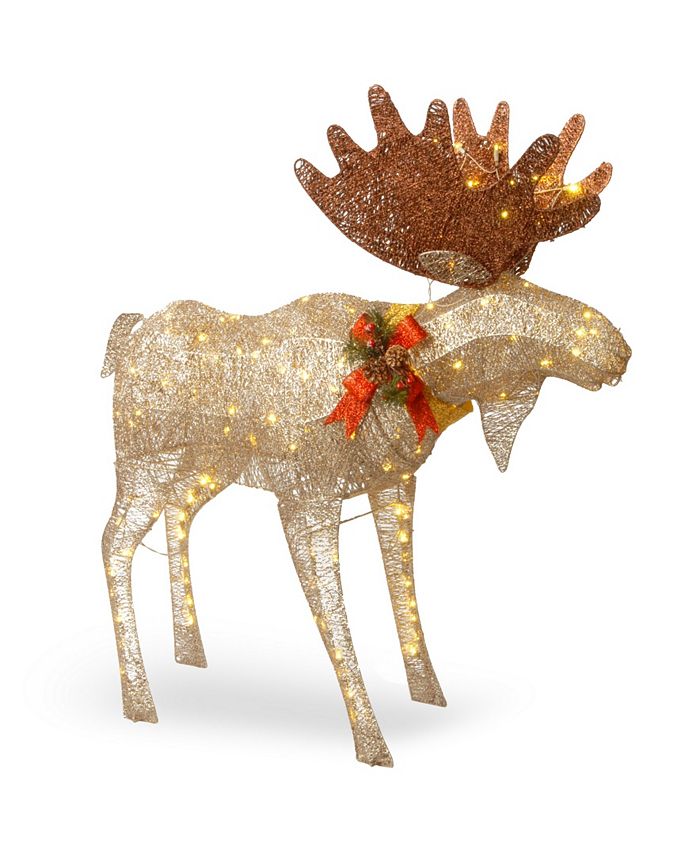 National Tree Company 48" Moose Decoration with White LED Lights - Macy's