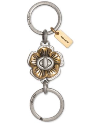 COACH Tea Rose Turnlock Keychain - Macy's
