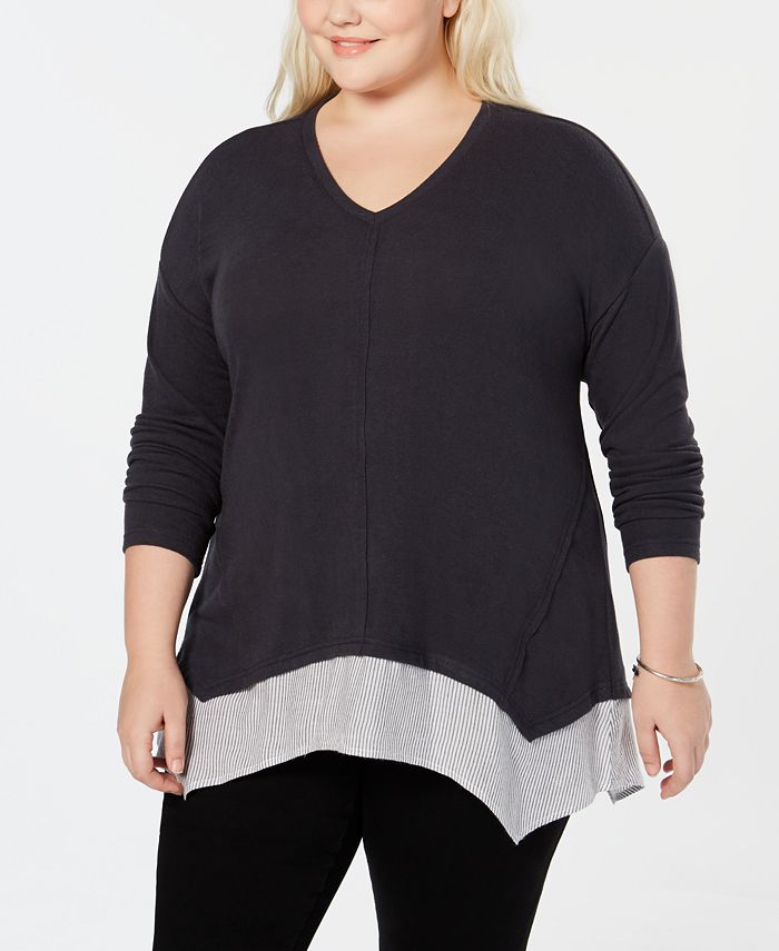 Style & Co Plus Size Layered-Look Top, Created for Macy's - Macy's