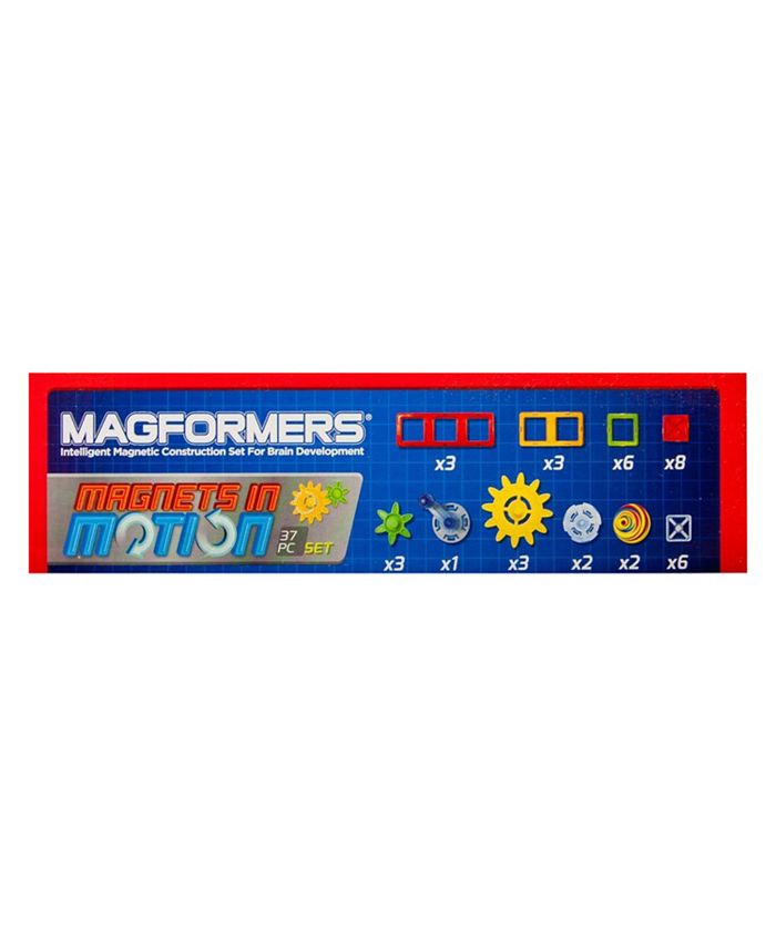 Magformers Magnets In Motion 37 Piece Magnetic Construction Gear Set ...