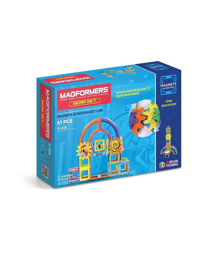 Magformers Magnets In Motion 61 Piece Magnetic Construction Gear Set ...