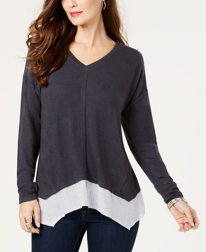 Style & Co Layered-Look Top, Created for Macy's - Macy's