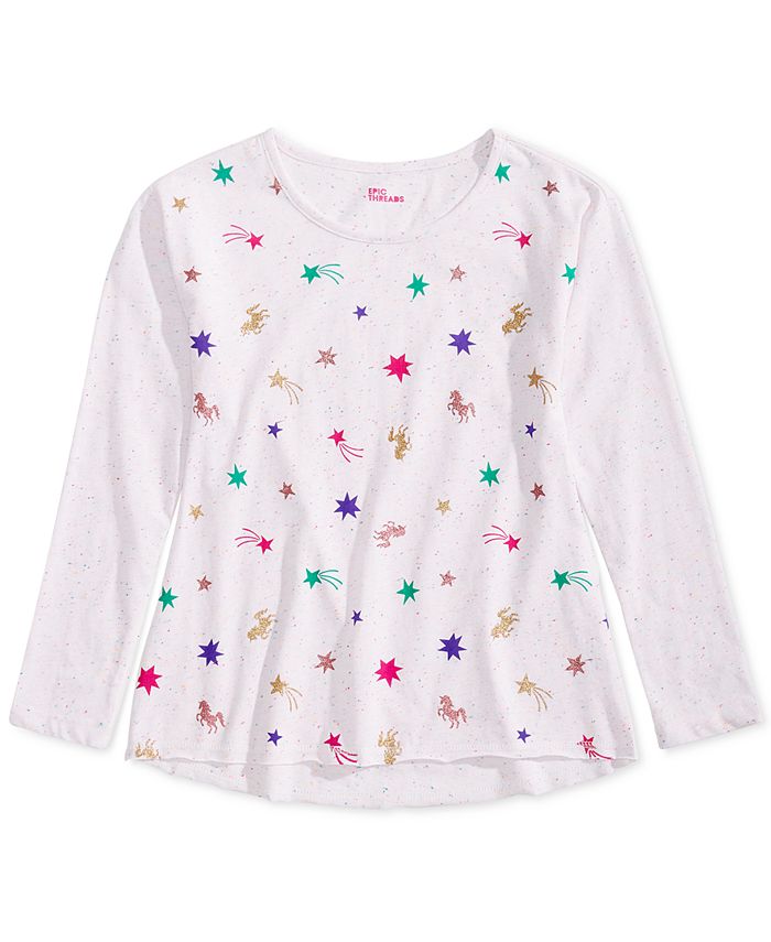 Epic Threads Big Girls Long-Sleeve Printed T-Shirt, Created for Macy's ...