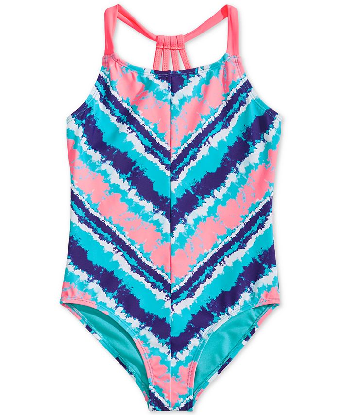 Breaking Waves Big Girls 1-Pc. Printed Swimsuit - Macy's