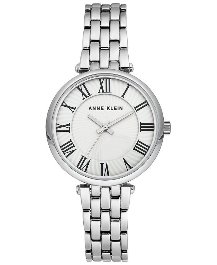 Anne Klein Women's Silver-Tone Bracelet Watch 32mm - Macy's