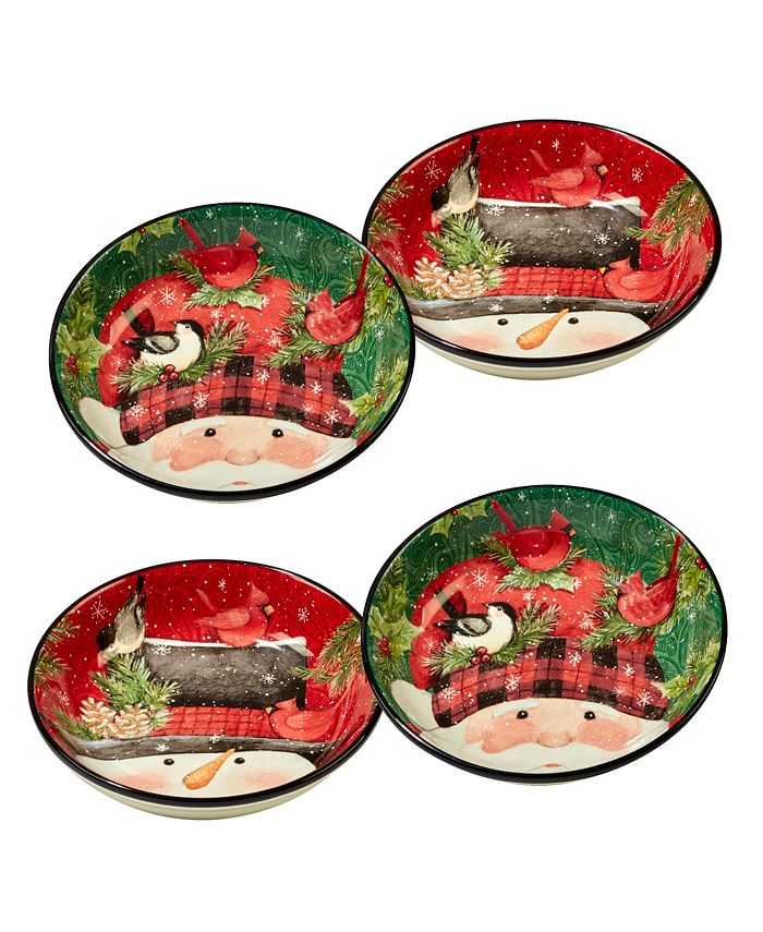 Tracy Porter Certified International Winter's Plaid 4-Pc. Soup/Pasta ...
