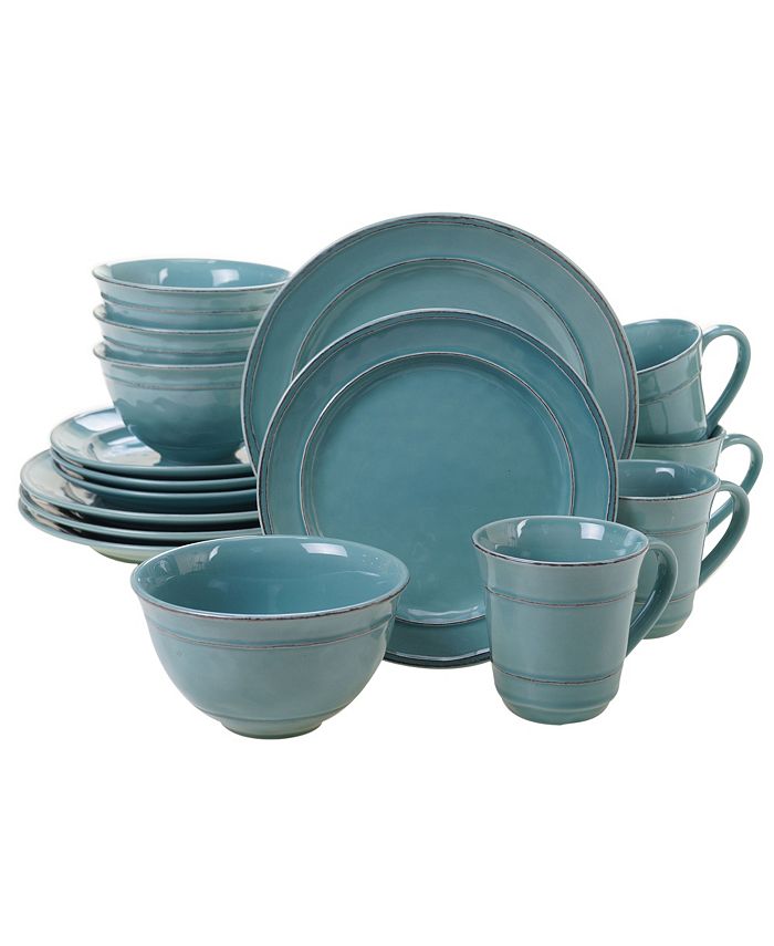 Certified International Orbit Solid Color - Teal 16-Pc. Dinnerware Set ...