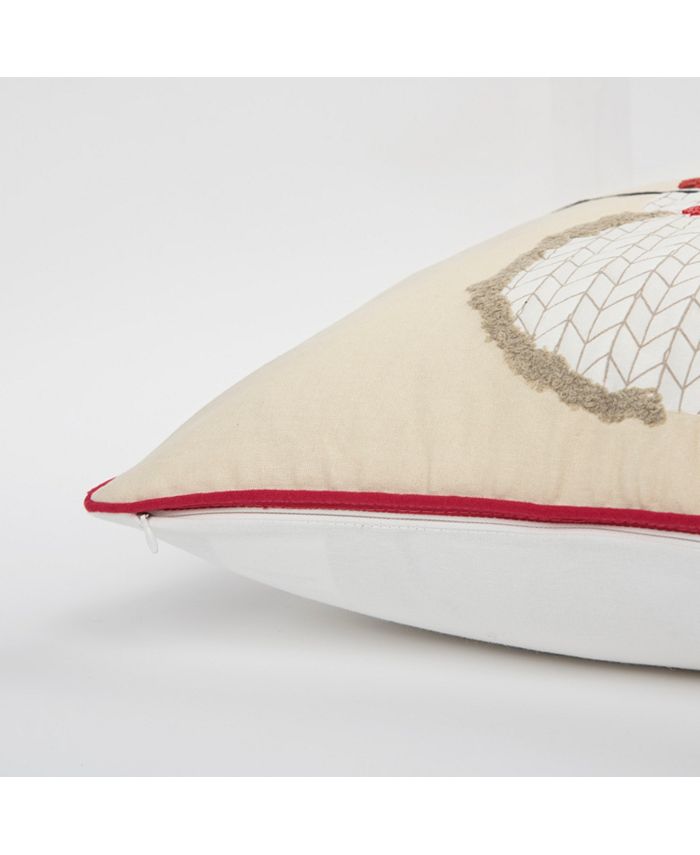 Rizzy Home 20" x 20" Snowman Poly Filled Pillow - Macy's