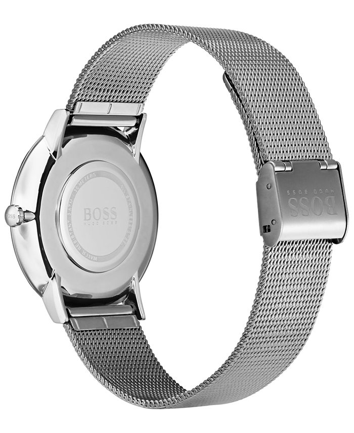BOSS Hugo Boss Men's Essential Ultra Slim Stainless Steel Mesh Bracelet ...
