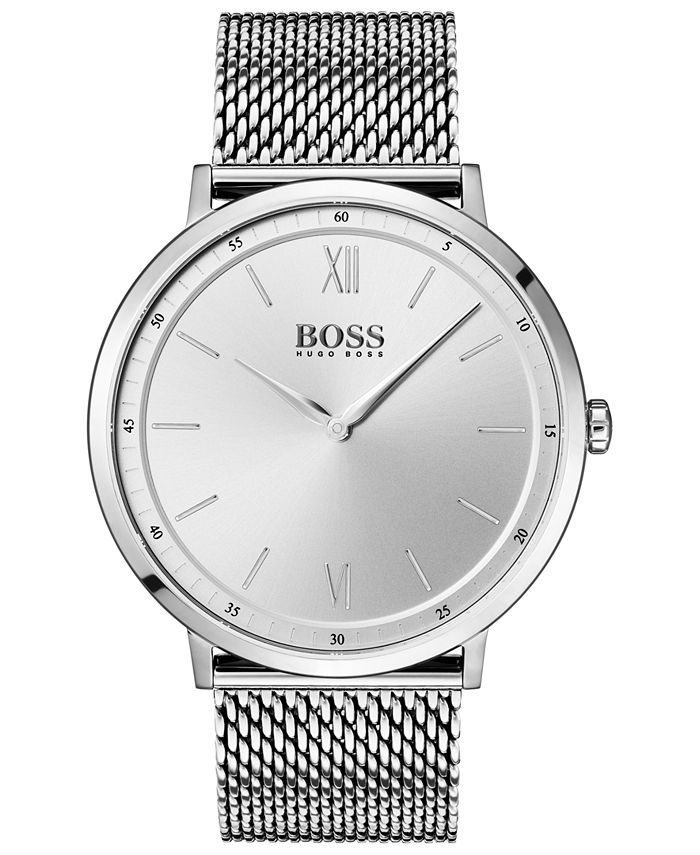 BOSS Hugo Boss Men's Essential Ultra Slim Stainless Steel Mesh Bracelet ...