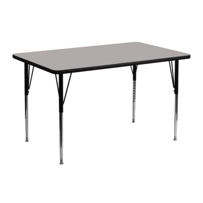 24''W X 48''L Rectangular Grey Hp Laminate Activity Table - Standard ...
