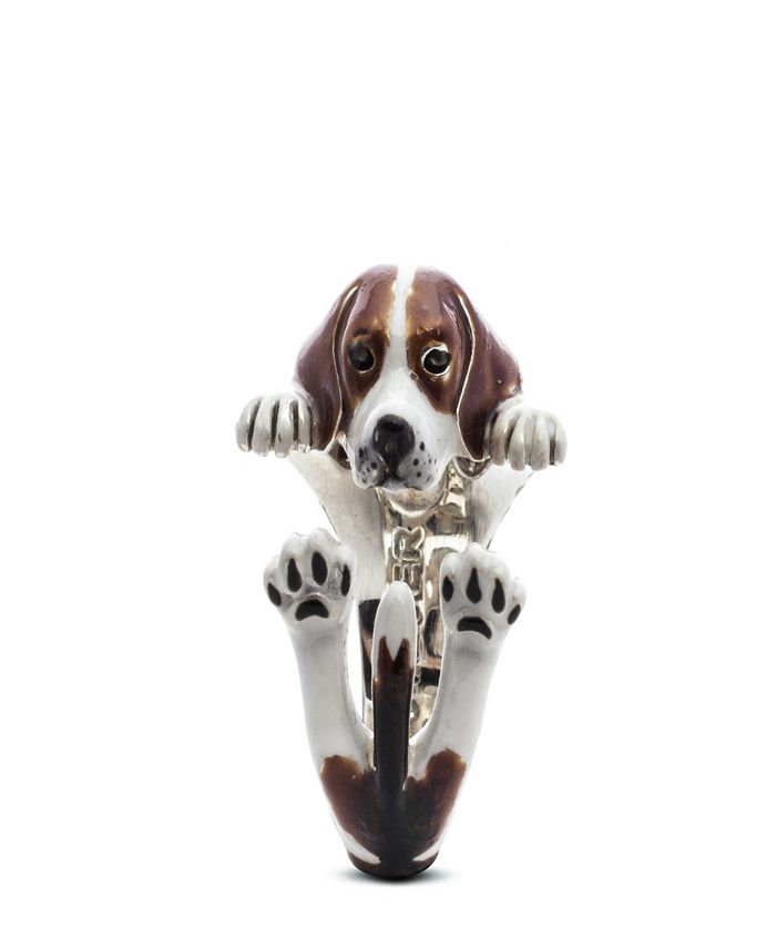 Dog Fever Beagle Hug Ring in Sterling Silver and Enamel - Macy's