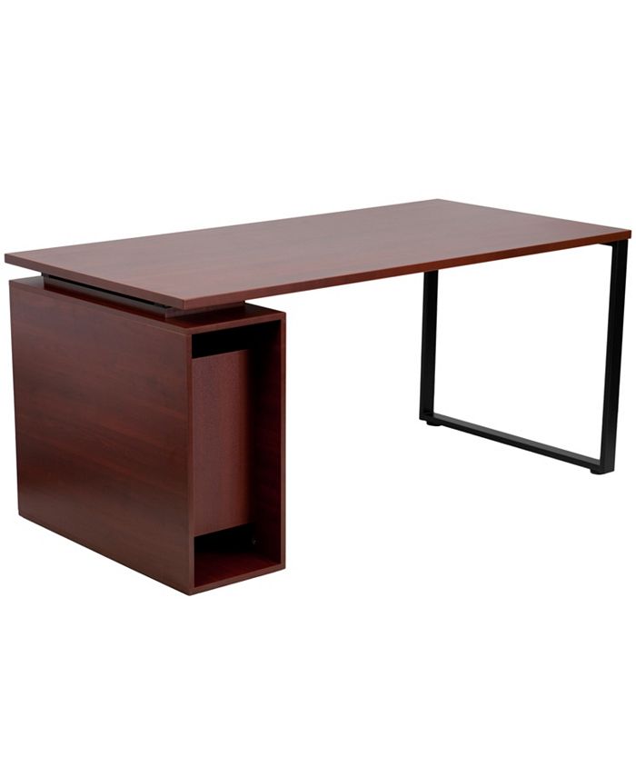 Flash Furniture Mahogany Computer Desk With Open Storage Pedestal - Macy's