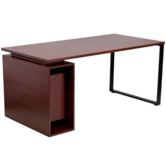 Mahogany Computer Desk With Open Storage Pedestal - Macy's