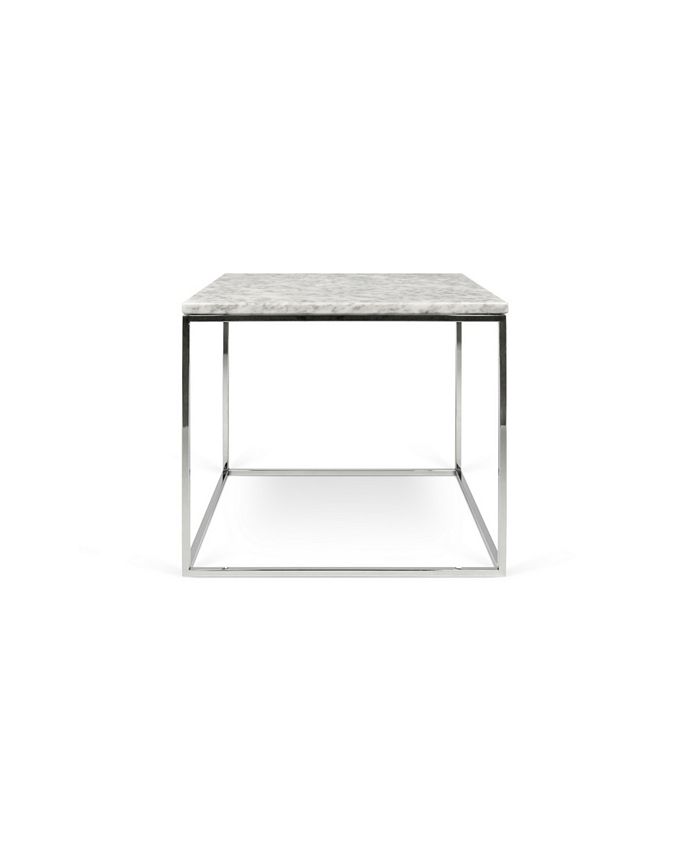 TemaHome Gleam 20x20 Marble Side Table - Macy's