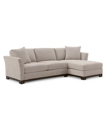 Furniture Elliot II 107" 2-Pc. Fabric Chaise Sectional Apartment Sofa ...