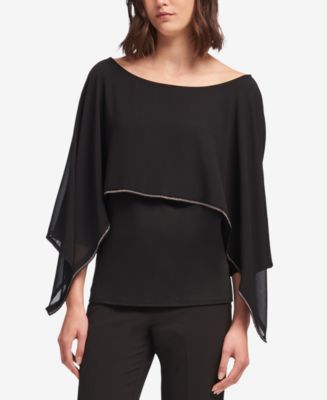 DKNY Embellished Cape Top - Macy's