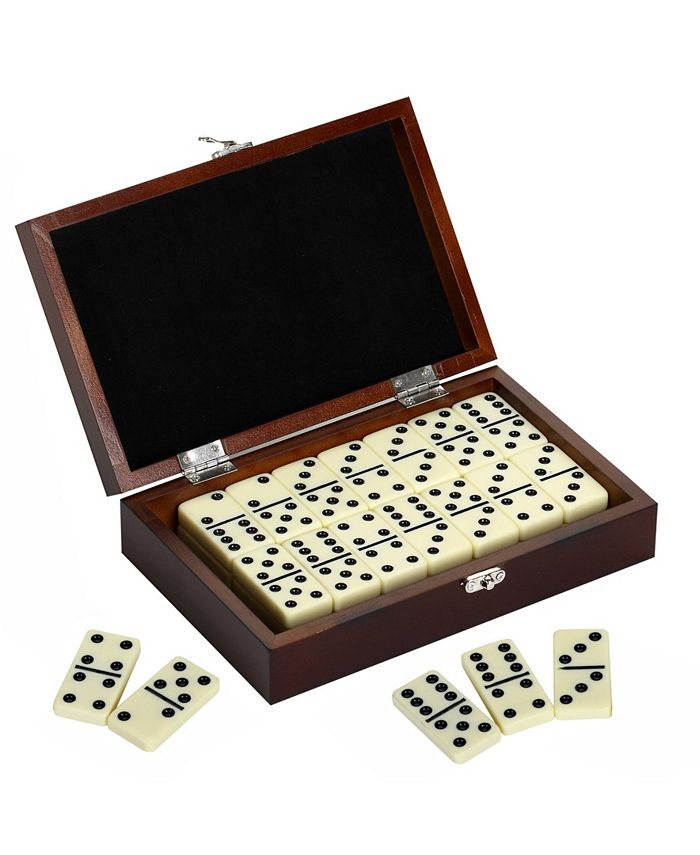 Blue Wave Premium Domino Set with Wooden Carry Case - Macy's
