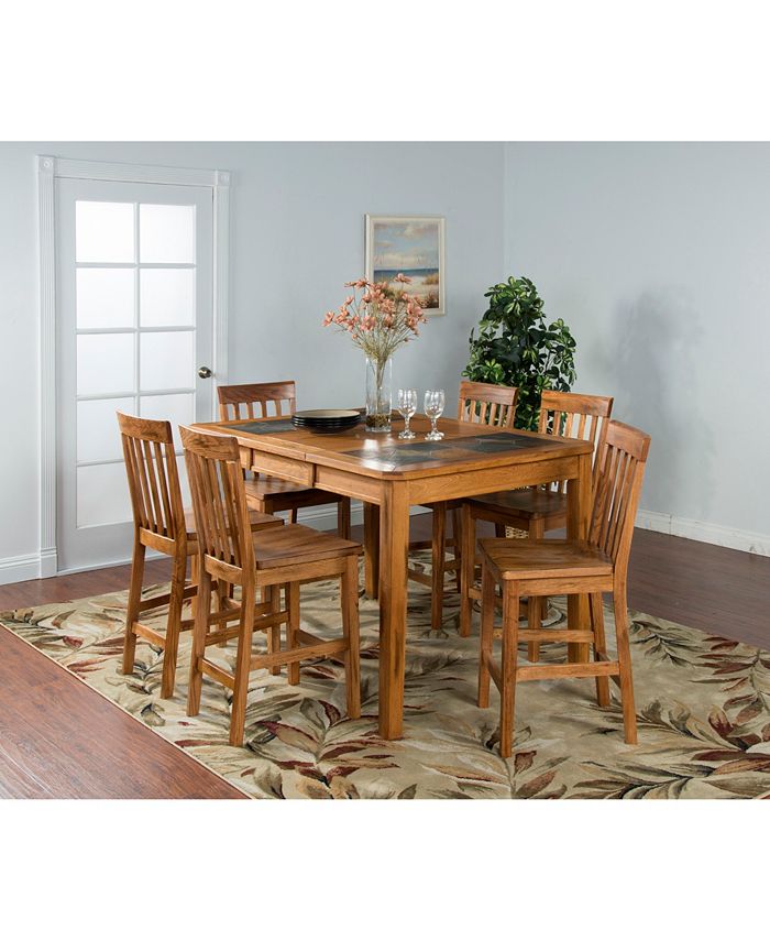 Sunny Designs Sedona 24"H Rustic Oak Slatback Barstool - Macy's