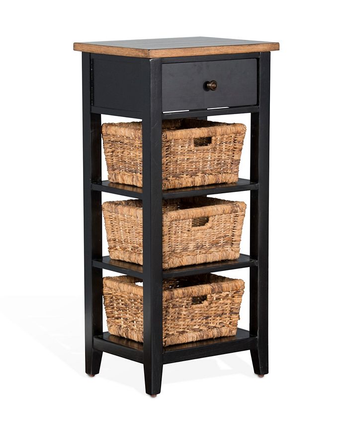Sunny Designs Black & Natural Storage Rack - Macy's