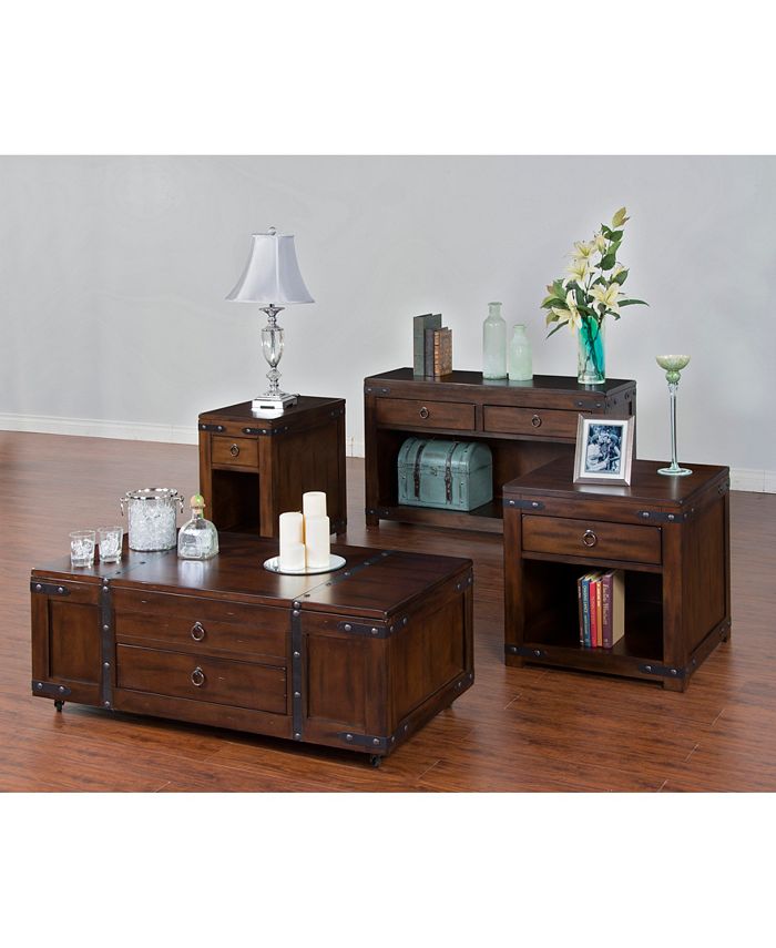 Sunny Designs Santa Fe Dark Chocolate Sofa/Console Table, Distressed ...