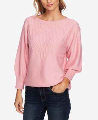 CeCe Step-Stitch Puffed-Sleeve Sweater - Macy's