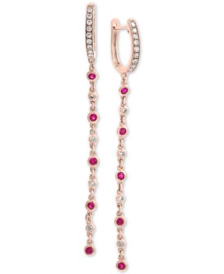 EFFY® Certified Ruby (1/2 ct. t.w.) and Diamond (1/4 ct. t.w.) Drop ...