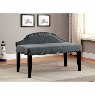 Opulent Fabric Padded Bench With Nail Trim - Macy's