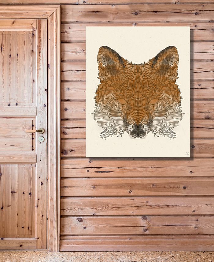 Creative Gallery Fox Painted Outline 20" X 24" Canvas Wall Art Print ...