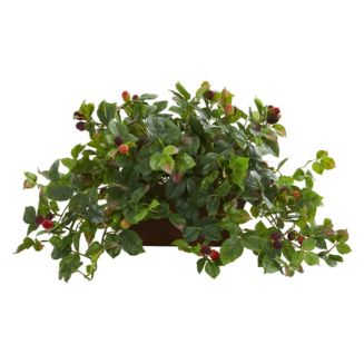 Nearly Natural Raspberry Artificial Plant in Decorative Planter - Macy's