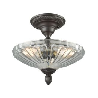 Restoration Flushes 3 Light Semi Flush in Oil Rubbed Bronze with Clear ...