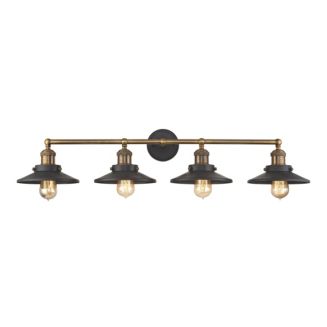 English Pub 4 Light Vanity in Tarnished Graphite and Antique Brass - Macy's
