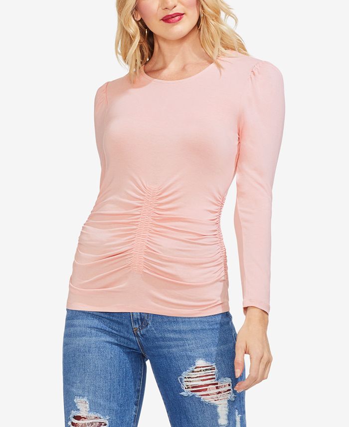 Vince Camuto Ruched Long-Sleeve Top - Macy's