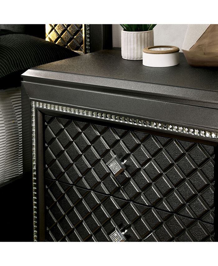 Furniture of America Braylene Glam Diamond-Patterned Nightstand - Macy's