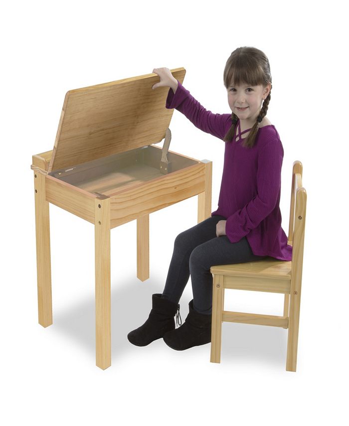 Melissa and Doug Wooden Lift-Top Desk & Chair - Honey - Macy's