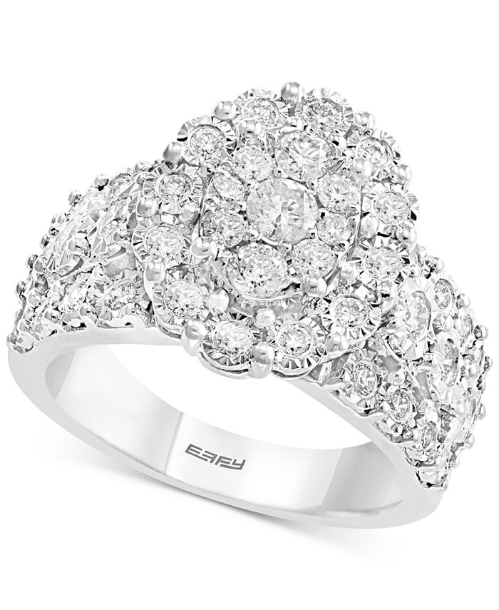 EFFY Collection EFFY® Diamond Oval Cluster Ring (9/10 ct. t.w.) in 14k ...