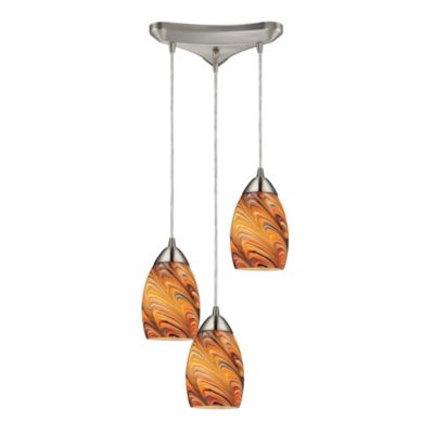 Mini Vortex 3- Light Pendant in Satin Nickel - Macy's