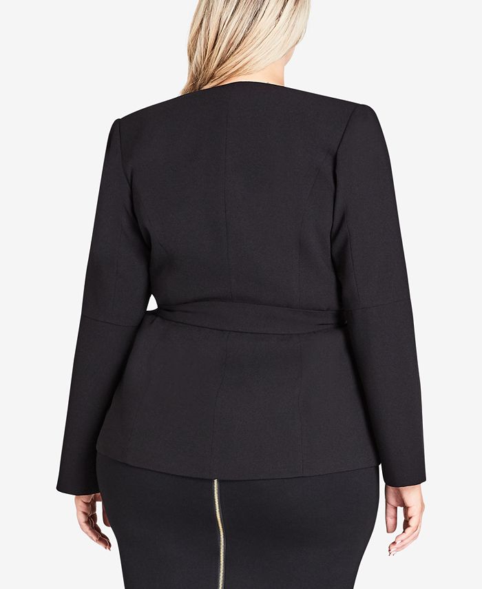 City Chic Trendy Plus Size Split-Sleeve Jacket - Macy's