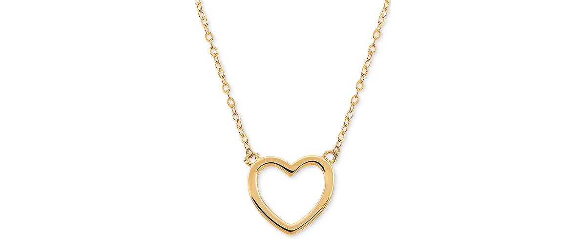Click here for Open Heart 17 Pendant Necklace in 10k Gold - Yello... prices