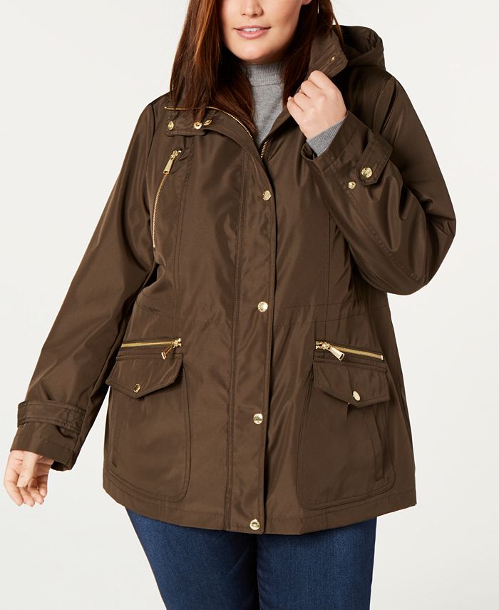 Michael Kors Plus Size Hooded Anorak - Macy's
